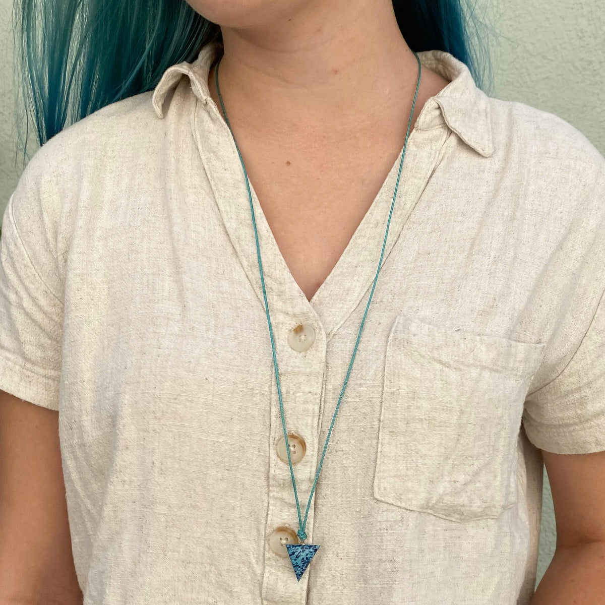 Triangle Cord Necklace for Ovarian Cancer Awareness – Revive Jewelry